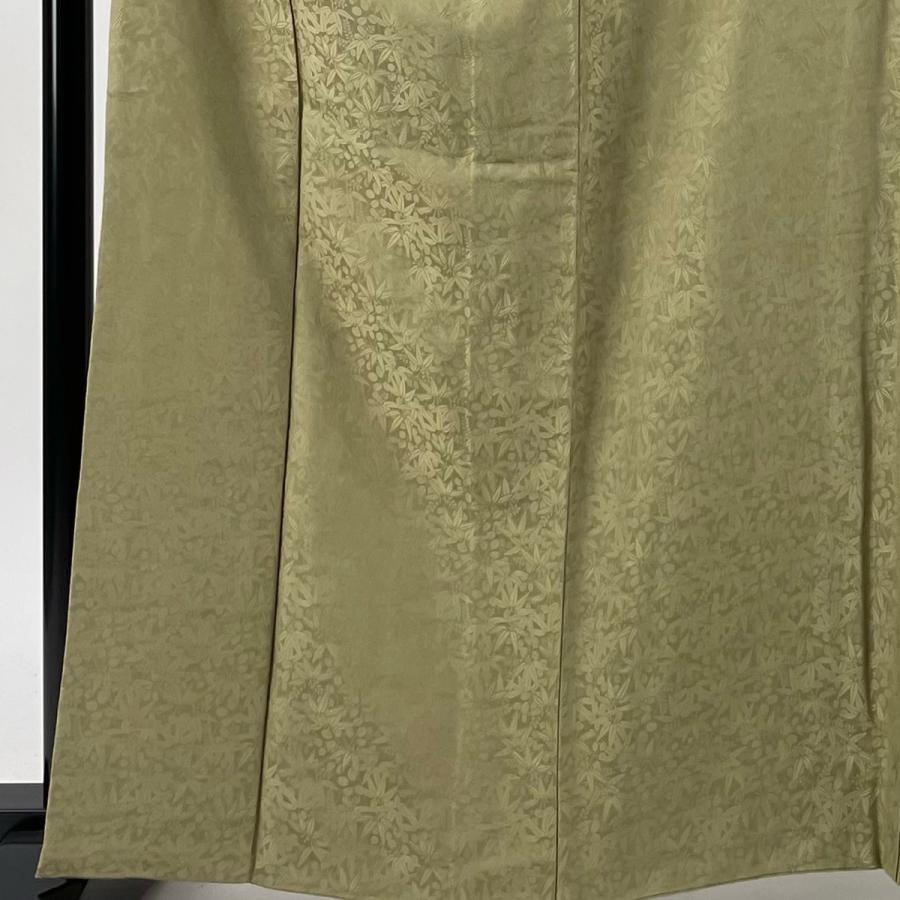 色無地 身丈162.5cm 裄丈65cm M 袷 地紋 灰緑 正絹 美品 秀品 中古 : リユースセレクトショップバイセル Yahoo!店 - 通販 - Yahoo!ショッピング
