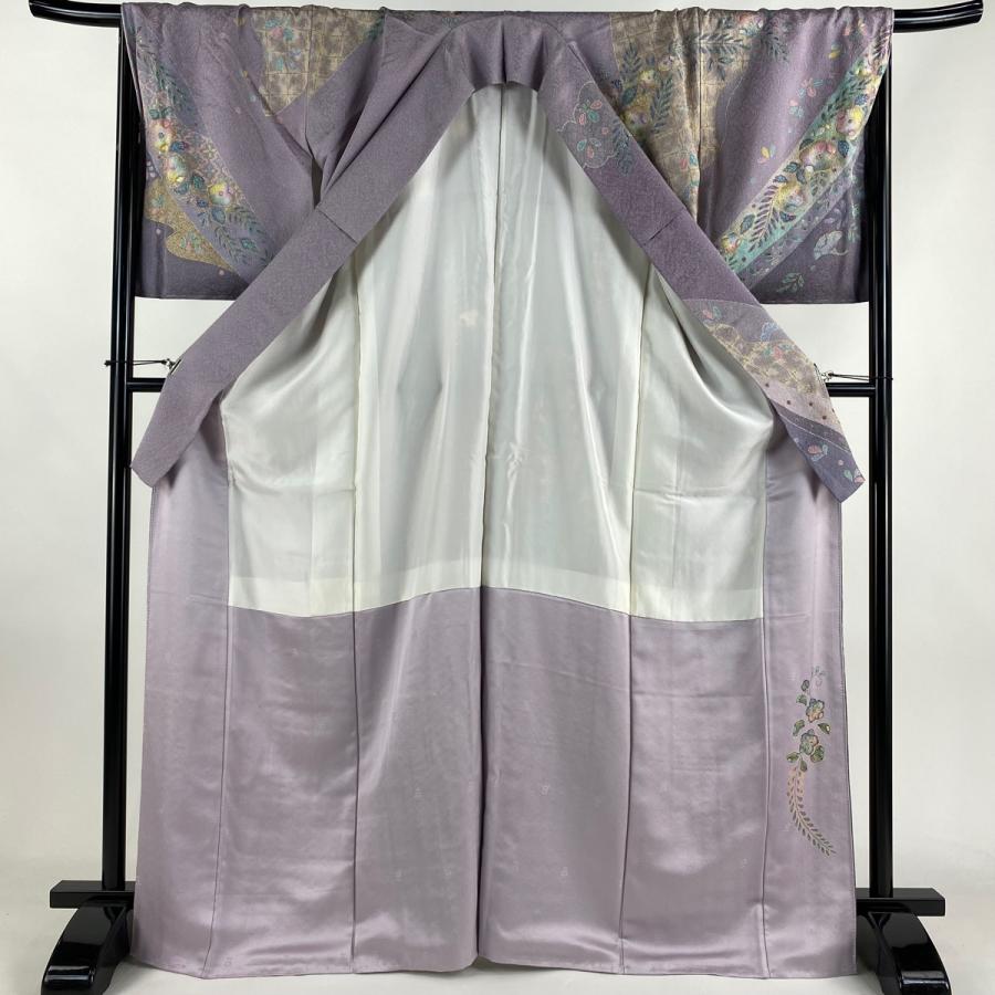 訪問着 身丈168.5cm 裄丈68.5cm L 袷 辻が花柄 熨斗 金彩 薄紫 正絹 美品 名品 中古 : リユースセレクトショップバイセル Yahoo!店 - 通販 - Yahoo!ショッピング