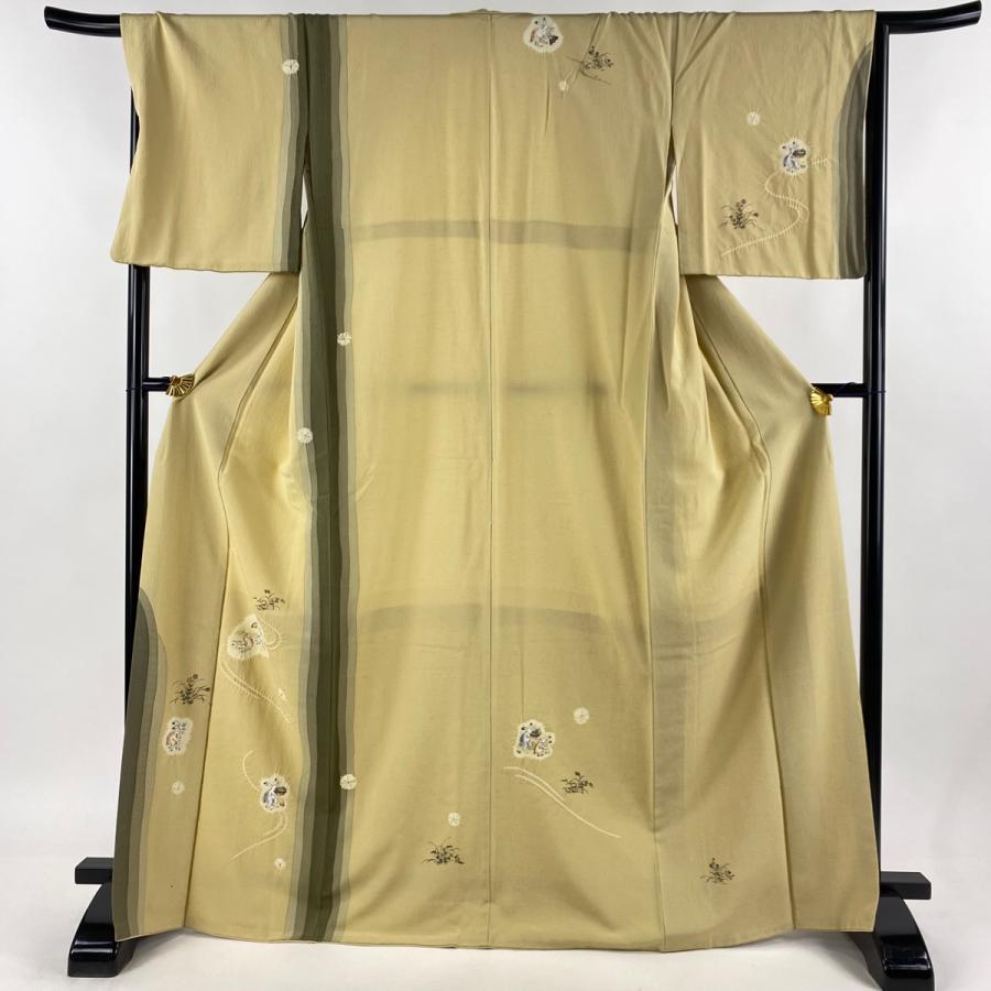 訪問着 身丈167cm 裄丈66.5cm M 袷 やまと 鳥獣戯画 草花 絞り 金彩 ベージュ 正絹 美品 逸品 中古 : リユースセレクトショップバイセル Yahoo!店 - 通販 ...