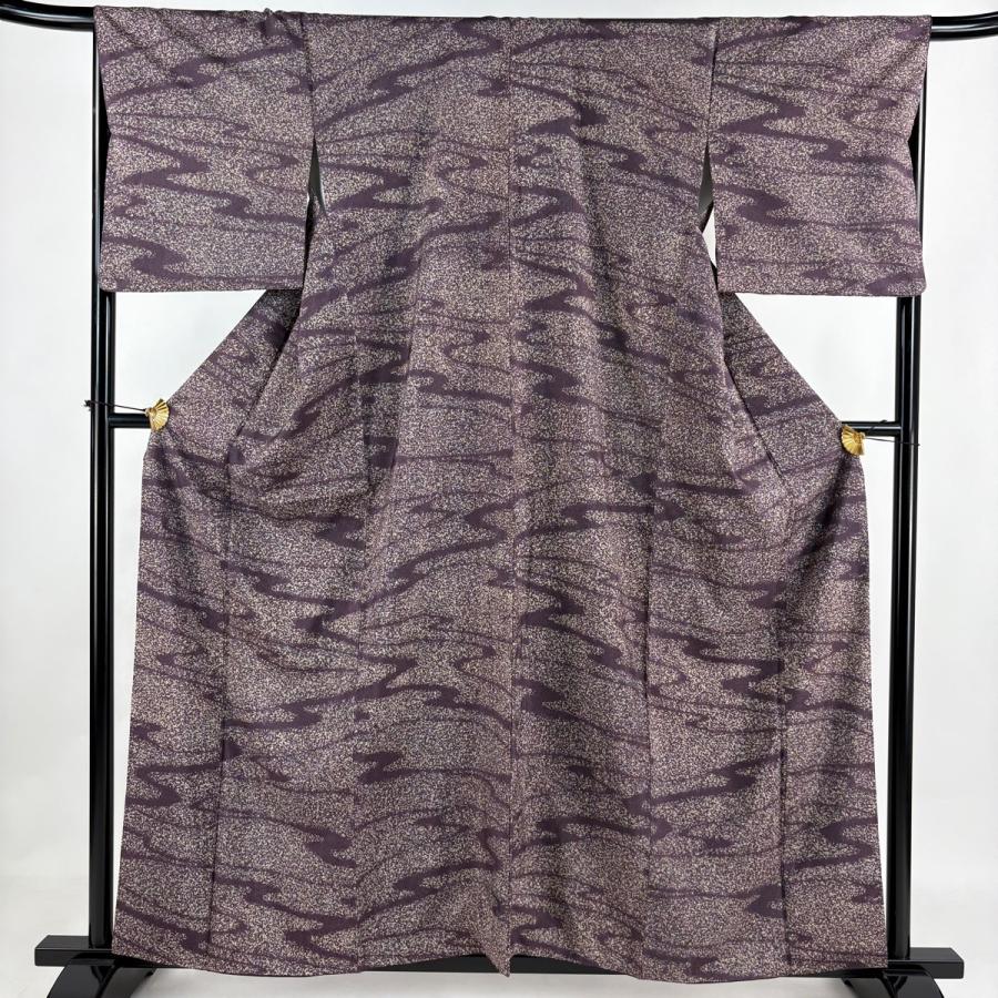 小紋 身丈160cm 裄丈68cm L 袷 紬地 霞 幾何学 紫 正絹 美品 秀品 中古 : リユースセレクトショップバイセル Yahoo!店 - 通販 - Yahoo!ショッピング