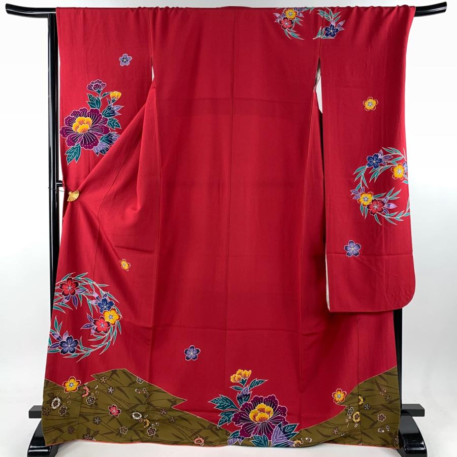 振袖 身丈170cm 裄丈69cm L 袷 花丸文 桜 縮緬 赤紫 正絹 美品 名品 中古 : リユースセレクトショップバイセル Yahoo!店 - 通販 - Yahoo!ショッピング