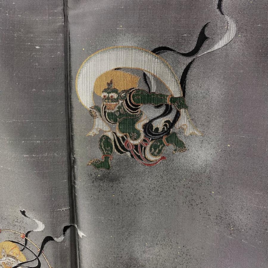 付下げ 身丈155.5cm 裄丈62cm S 袷 紬地 風神雷神 金彩 灰色 正絹 美品 逸品 中古 : リユースセレクトショップバイセル Yahoo!店 - 通販 - Yahoo!ショッピング