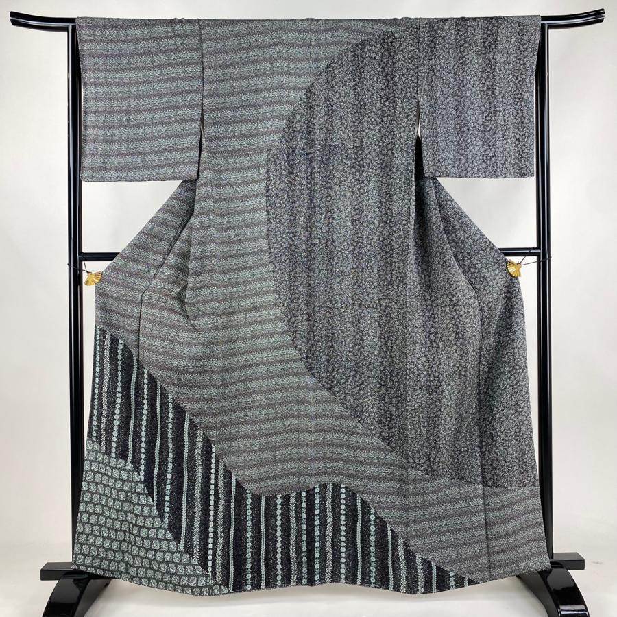 付下げ 身丈162.5cm 裄丈65cm M 袷 草花 花うさぎ 灰緑 正絹 美品 秀品 中古 : リユースセレクトショップバイセル Yahoo!店 - 通販 - Yahoo!ショッピング