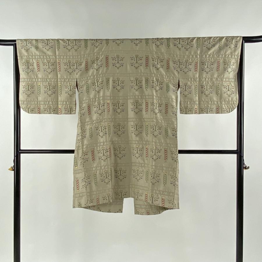 道中着 身丈98cm 裄丈64cm M 和装コート 幾何学模様 金糸 灰茶 正絹 逸品 中古 : リユースセレクトショップバイセル Yahoo!店 - 通販 - Yahoo!ショッピング