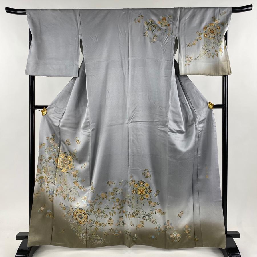 訪問着 身丈165cm 裄丈68.5cm L 袷 落款あり 華文 草花 金銀彩 ぼかし 灰紫 正絹 秀品 中古 : リユースセレクトショップバイセル Yahoo!店 - 通販 - Yahoo ...