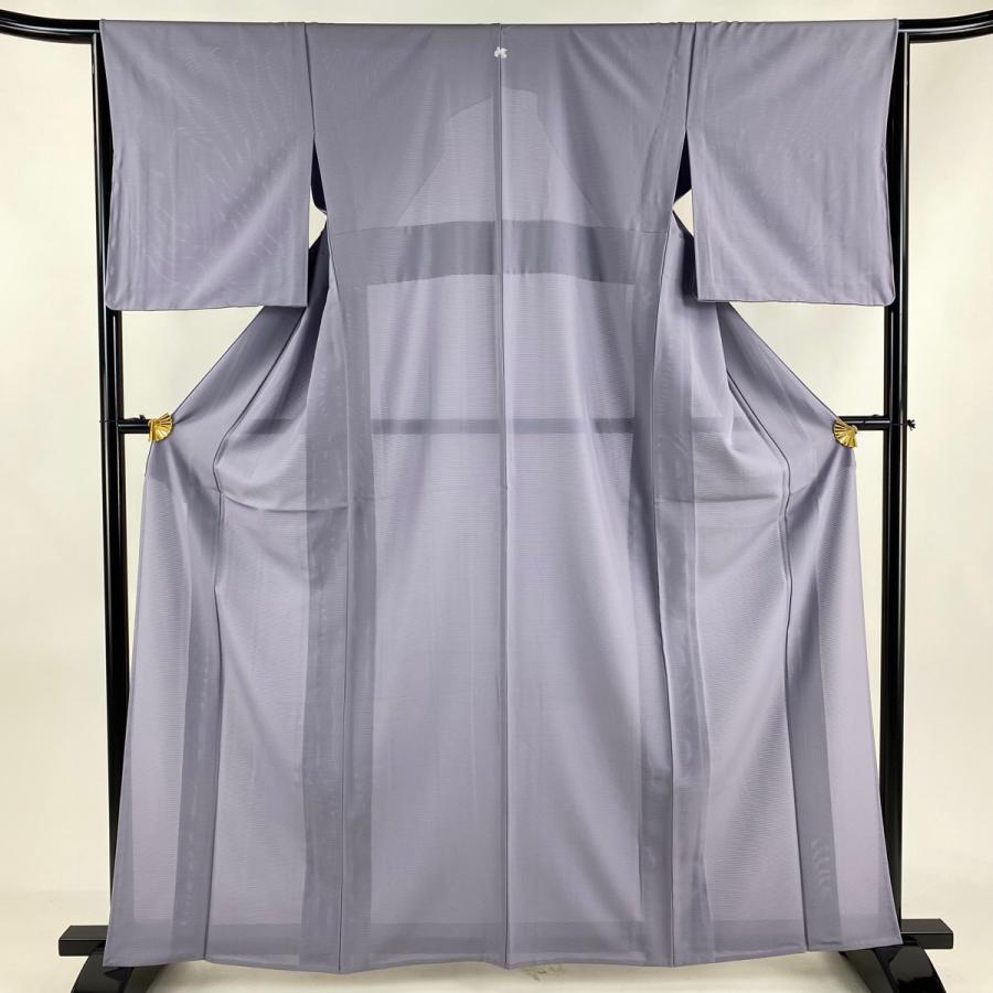 色無地 身丈162.5cm 裄丈65cm M 薄物 絽 薄紫 正絹 美品 秀品 一つ紋 中古 : リユースセレクトショップバイセル Yahoo!店 - 通販 - Yahoo!ショッピング
