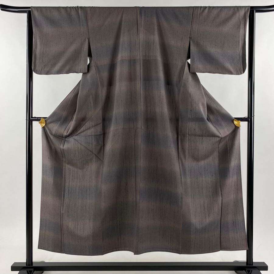 小紋 身丈150.5cm 裄丈64cm M 単衣 紬地 ぼかし柄 灰茶 正絹 美品 秀品 中古 : リユースセレクトショップバイセル Yahoo!店 - 通販 - Yahoo!ショッピング