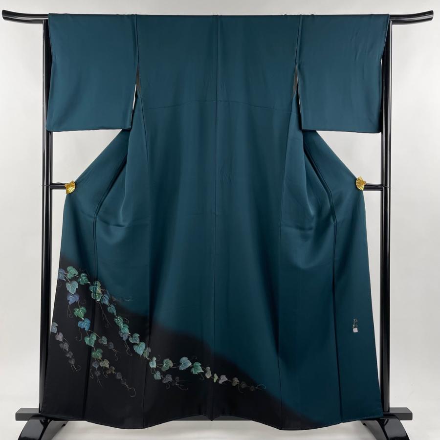 付下げ 身丈159cm 裄丈65cm M 袷 落款あり 蔦 金銀彩 深緑 正絹 秀品 中古 : リユースセレクトショップバイセル Yahoo!店 - 通販 - Yahoo!ショッピング