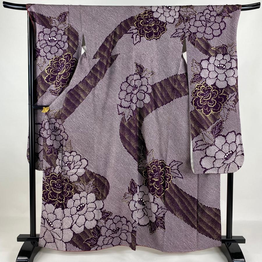 振袖 身丈163.5cm 裄丈71cm L 袷 鈴乃屋 牡丹 絞り 金彩 紫 正絹 美品 逸品 中古 : リユースセレクトショップバイセル Yahoo!店 - 通販 - Yahoo!ショッピング