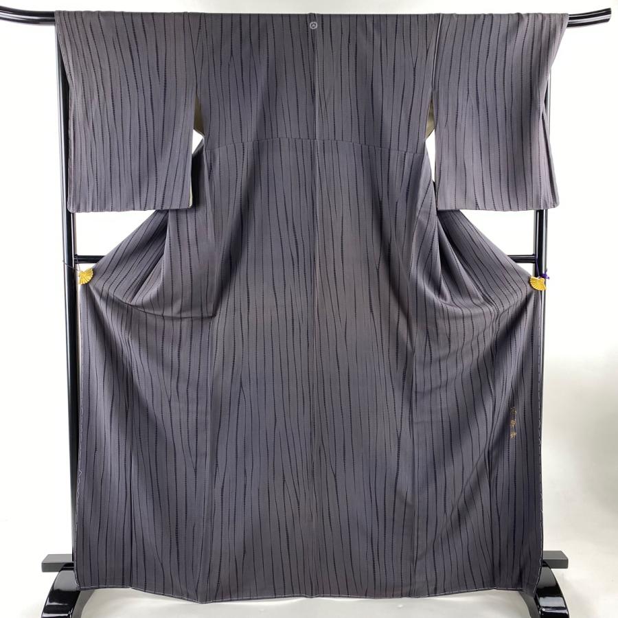 小紋 身丈167cm 裄丈69cm L 袷 幾何学 灰色 正絹 秀品 一つ紋 中古 : リユースセレクトショップバイセル Yahoo!店 - 通販 - Yahoo!ショッピング