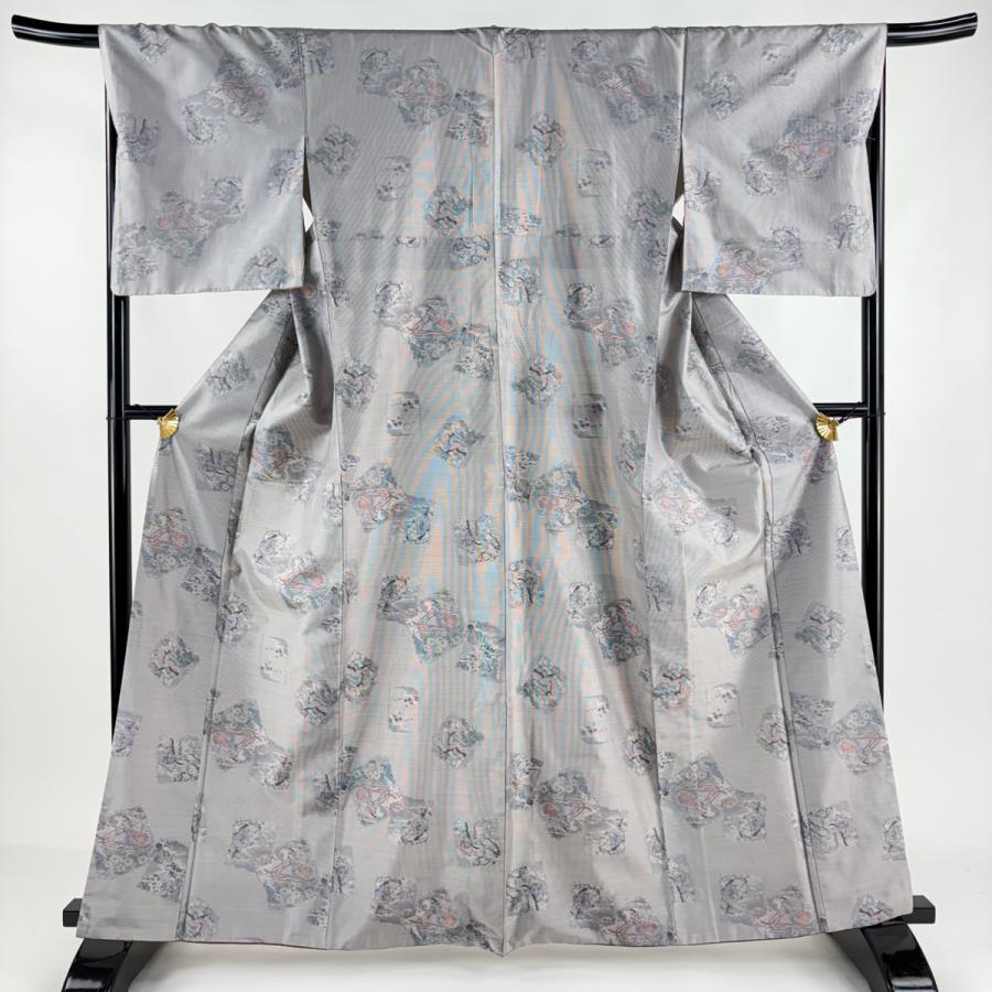 紬 身丈162cm 裄丈68cm L 袷 破れ色紙 人物 薄紫 正絹 秀品 中古 : リユースセレクトショップバイセル Yahoo!店 - 通販 - Yahoo!ショッピング