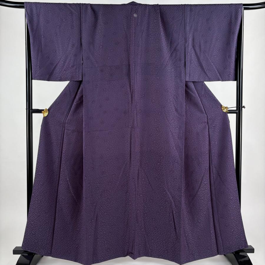 小紋 身丈160cm 裄丈69cm L 袷 花唐草 灰紫 正絹 秀品 一つ紋 中古 : リユースセレクトショップバイセル Yahoo!店 - 通販 - Yahoo!ショッピング