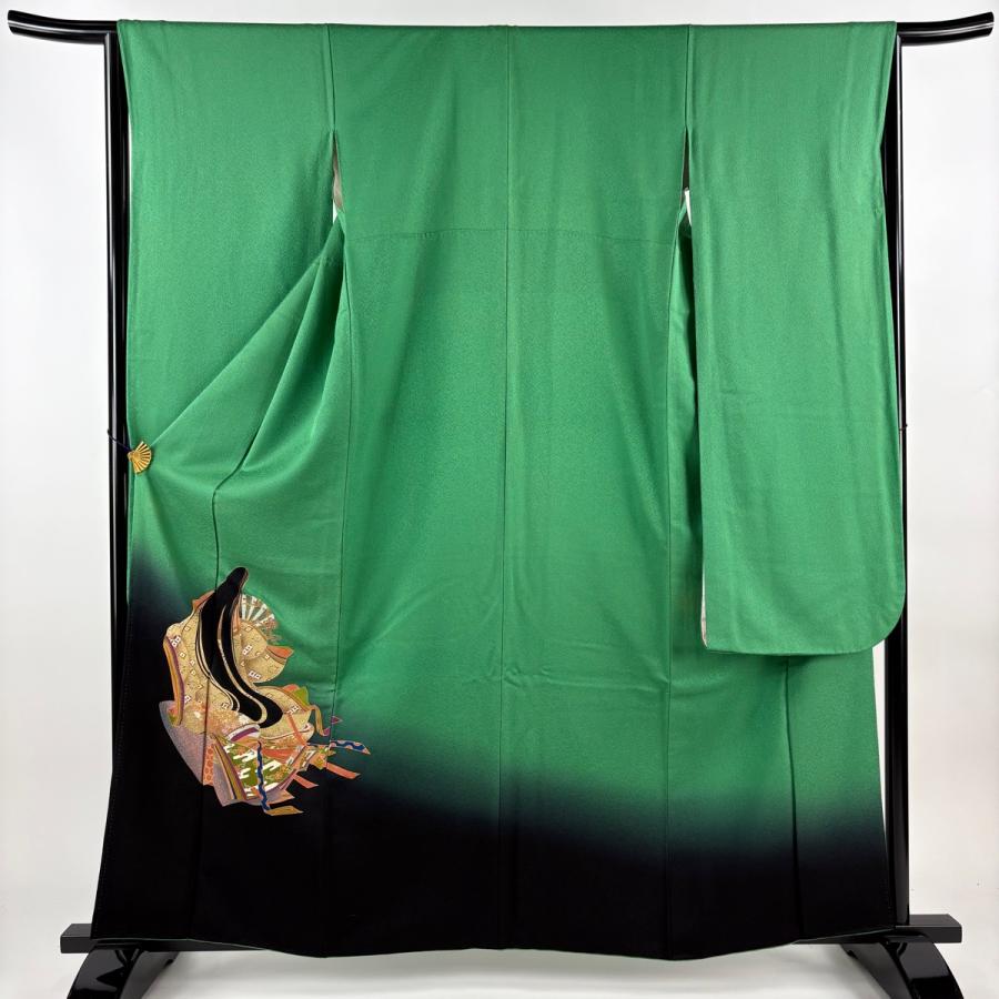 振袖 身丈162cm 裄丈64cm M 袷 姫 金彩 染め分け 緑 正絹 秀品 中古 : リユースセレクトショップバイセル Yahoo!店 - 通販 - Yahoo!ショッピング