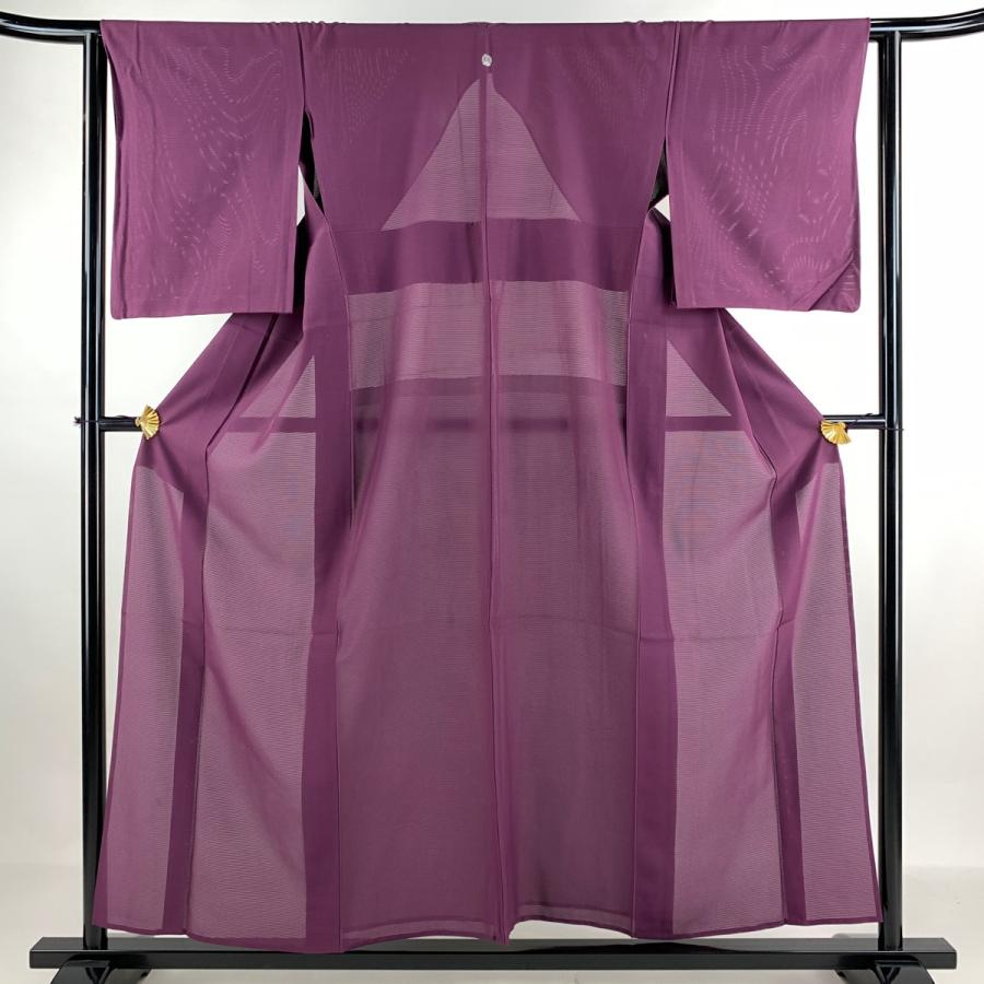 色無地 身丈156cm 裄丈62cm S 薄物 絽 紫 正絹 秀品 一つ紋 中古 : リユースセレクトショップバイセル Yahoo!店 - 通販 - Yahoo!ショッピング
