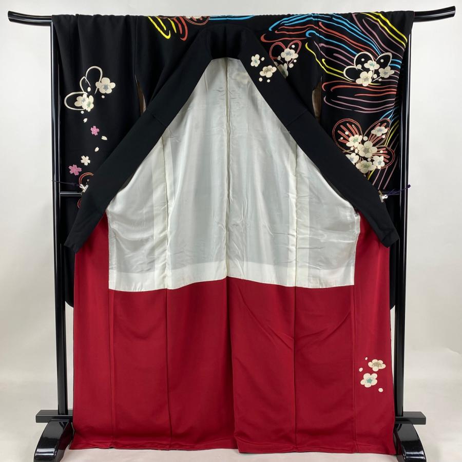 振袖 身丈172.5cm 裄丈69cm L 袷 梅 桜 金彩 黒 正絹 秀品 中古 : リユースセレクトショップバイセル Yahoo!店 - 通販 - Yahoo!ショッピング