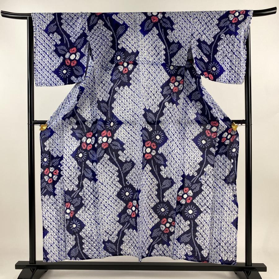 浴衣 身丈155cm 裄丈65.5cm M 絞り浴衣 草花 紫 綿 美品 名品 中古 : リユースセレクトショップバイセル Yahoo!店 - 通販 - Yahoo!ショッピング