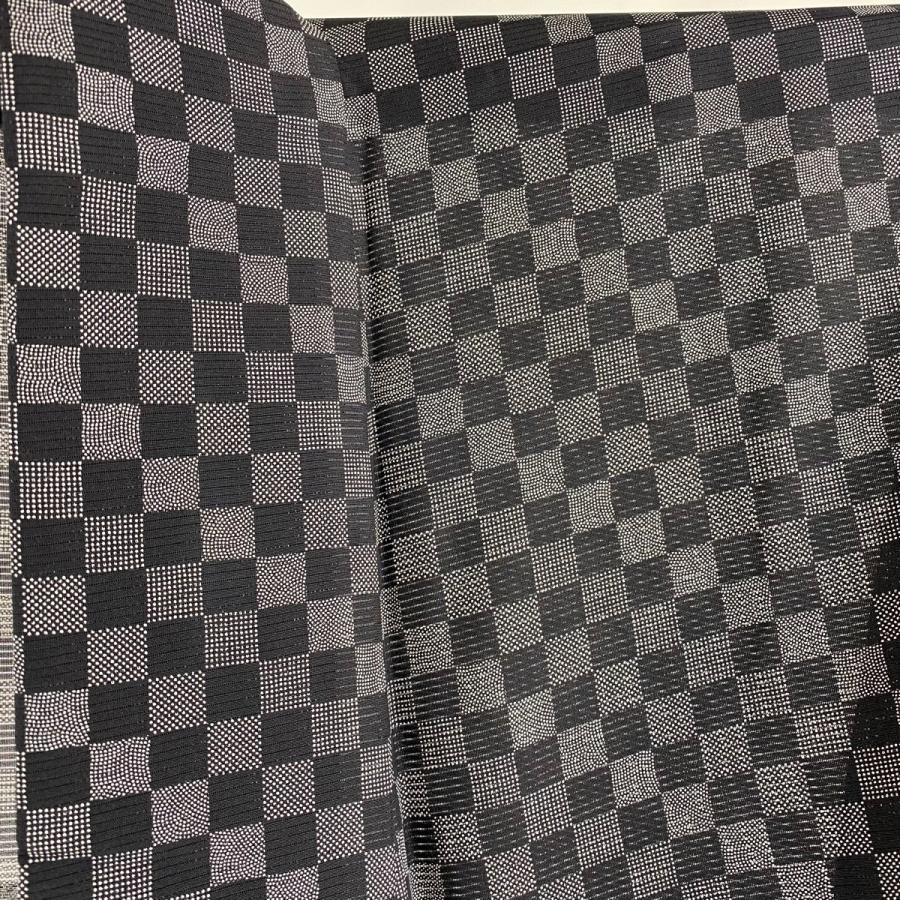 小紋 身丈166cm 裄丈67cm M 薄物 名古屋帯セット 市松模様 縞 黒 正絹 美品 名品 中古 : リユースセレクトショップバイセル Yahoo!店 - 通販 - Yahoo!ショッピング