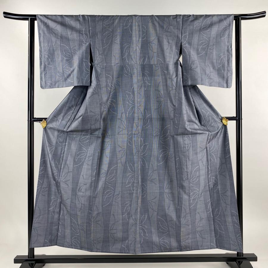 紬 身丈156cm 裄丈62.5cm S 単衣 立涌 青灰色 正絹 美品 秀品 中古 : リユースセレクトショップバイセル Yahoo!店 - 通販 - Yahoo!ショッピング