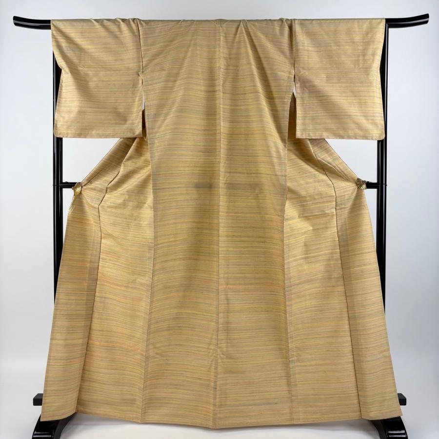 紬 身丈167cm 裄丈69cm L 単衣 横縞 黄色 正絹 美品 名品 中古 : リユースセレクトショップバイセル Yahoo!店 - 通販 - Yahoo!ショッピング