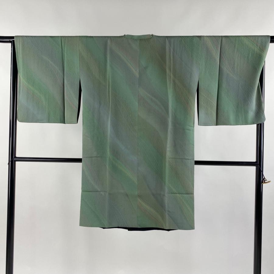 道行 身丈103cm 裄丈67cm M 和装コート 角衿 リバーシブル 地紋 ぼかし 緑 正絹 逸品 中古 : リユースセレクトショップバイセル Yahoo!店 - 通販 - Yahoo!ショッピング