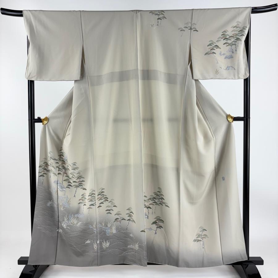 訪問着 身丈158cm 裄丈68cm L 袷 落款あり 松竹 波 ぼかし 灰茶 正絹 秀品 中古 : リユースセレクトショップバイセル Yahoo!店 - 通販 - Yahoo!ショッピング