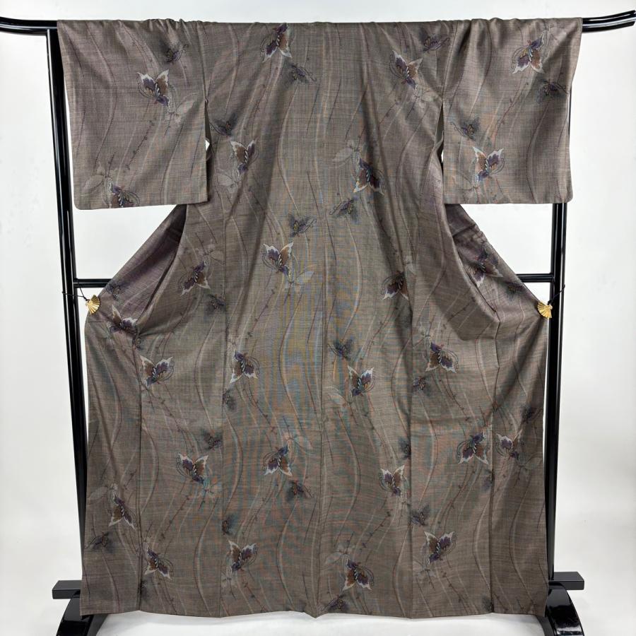 紬 身丈169cm 裄丈68cm L 袷 蝶 焦茶色 正絹 美品 秀品 中古 : リユースセレクトショップバイセル Yahoo!店 - 通販 - Yahoo!ショッピング