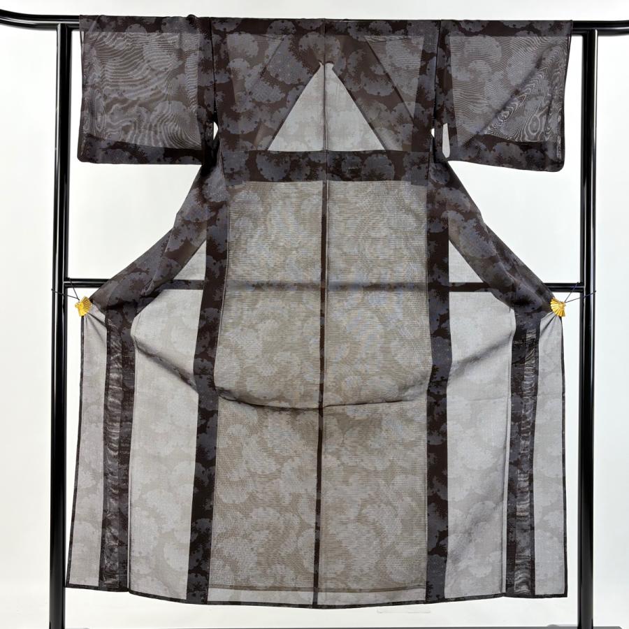 紬 身丈153cm 裄丈60.5cm S 薄物 夏紬 雪輪 焦茶色 正絹 名品 中古 : リユースセレクトショップバイセル Yahoo!店 - 通販 - Yahoo!ショッピング