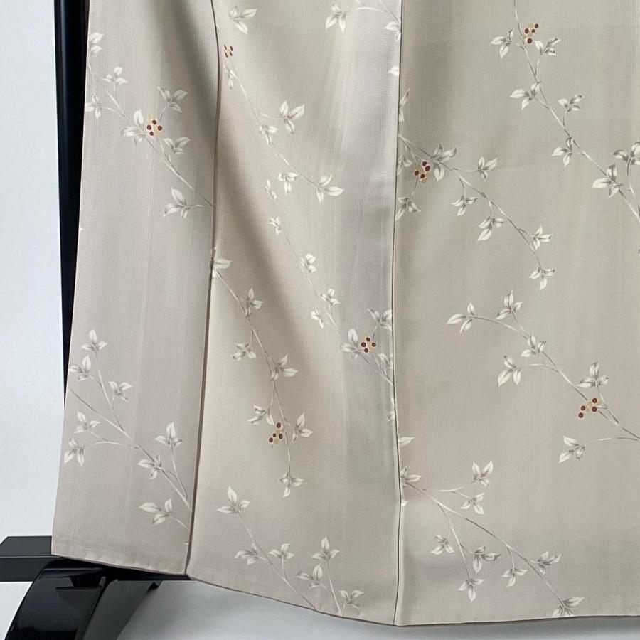 小紋 身丈161cm 裄丈67.5cm L 袷 葉と実 金彩 灰茶 正絹 秀品 中古 : リユースセレクトショップバイセル Yahoo!店 - 通販 - Yahoo!ショッピング
