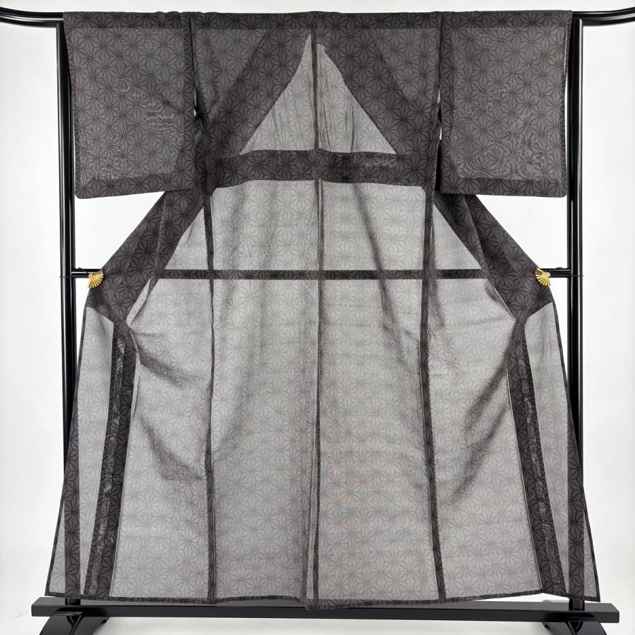 紬 身丈156cm 裄丈64cm M 薄物 夏紬 麻の葉 灰茶 正絹 美品 秀品 中古 : リユースセレクトショップバイセル Yahoo!店 - 通販 - Yahoo!ショッピング