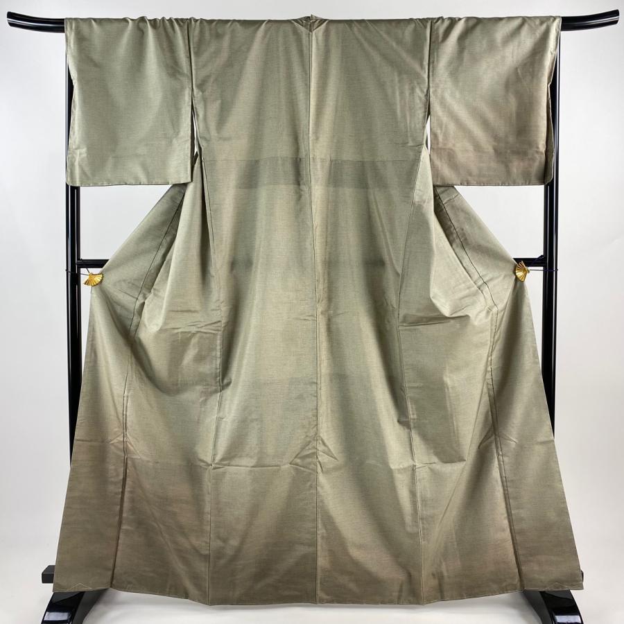 付下げ 身丈164.5cm 裄丈69cm L 袷 紬地 霞ぼかし 茶緑色 正絹 美品 秀品 中古 : リユースセレクトショップバイセル Yahoo!店 - 通販 - Yahoo!ショッピング