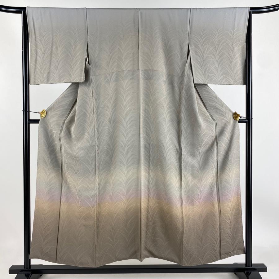 付下げ 身丈152cm 裄丈65.5cm M 袷 葉柄 ぼかし 薄小豆 正絹 秀品 中古 : リユースセレクトショップバイセル Yahoo!店 - 通販 - Yahoo!ショッピング