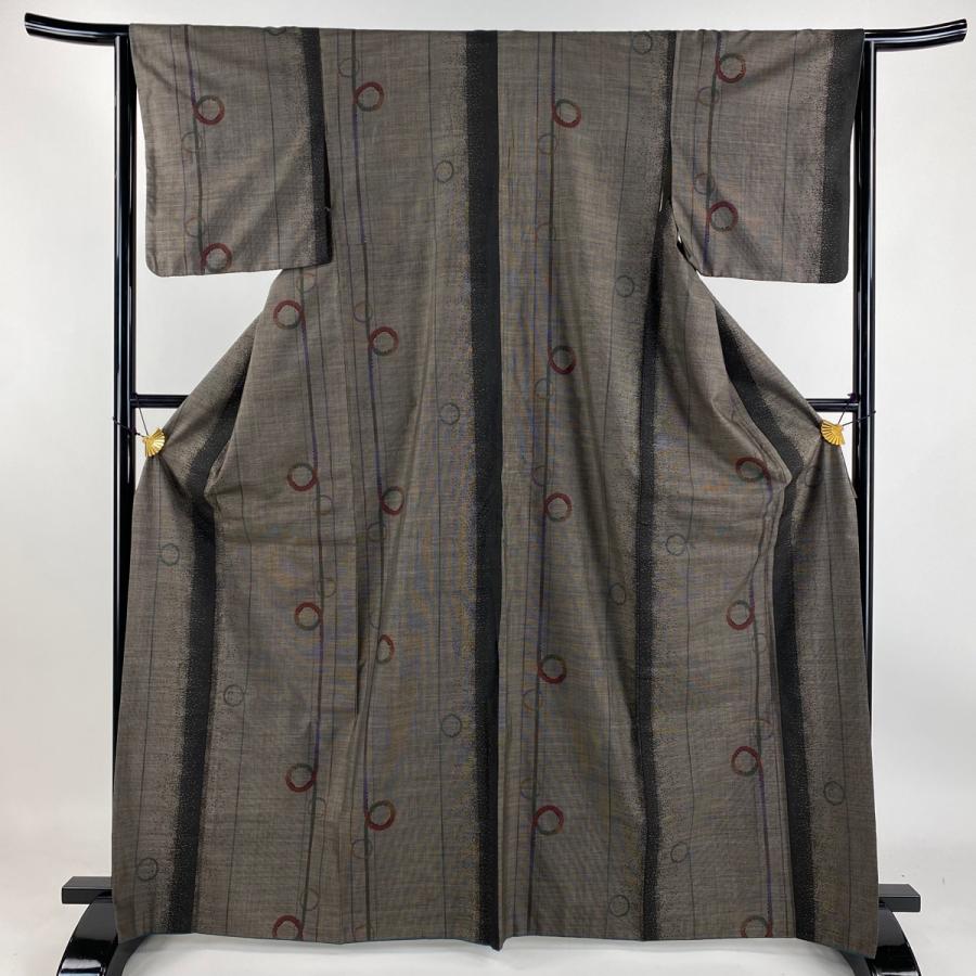 紬 身丈166cm 裄丈64cm M 袷 幾何学模様 焦茶色 正絹 秀品 中古 : リユースセレクトショップバイセル Yahoo!店 - 通販 - Yahoo!ショッピング