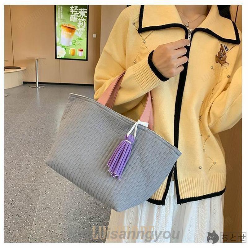 トートバッグ ヌビバッグ イブルバッグ ショルダーバッグ ハンドバッグ レディース 鞄 カバン 大容量 大きい シンプル 無地 布 かわいい おしゃれ : ks-b23-bagl422 ...