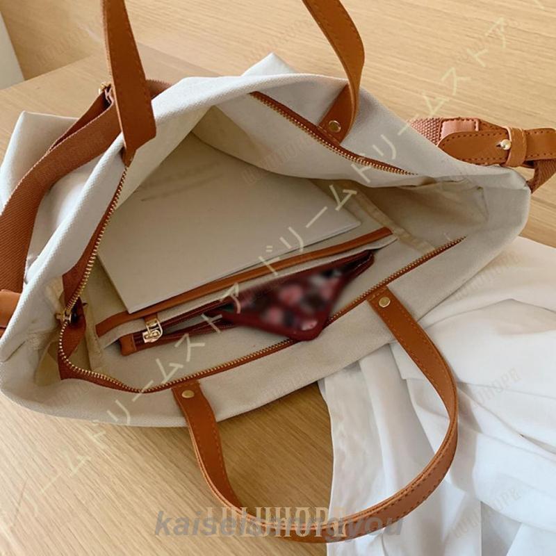 トートバッグ キャンバス 2way 大容量 かわいい オールシーズン おしゃれ 帆布 たっぷり収納 軽い 斜め掛け 通勤バッグ お着替えバッグ ファスナー付き 大きめ : ks-b23 ...