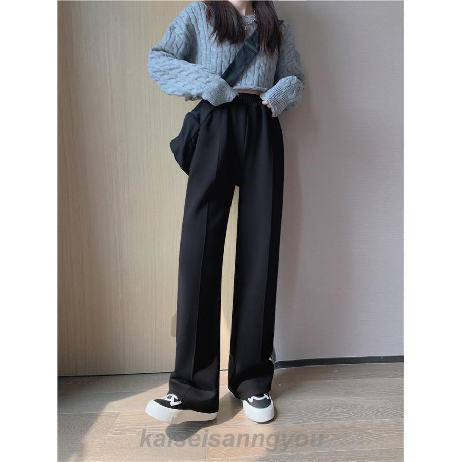 ガウチョパンツ レディース ワイドパンツ 裏起毛 ズボン ボトムス ハイウエスト 無地 普段着 カジュアル ゆったり 着痩せ ストレート ストリート系 : ks-b23-blaf208 ...