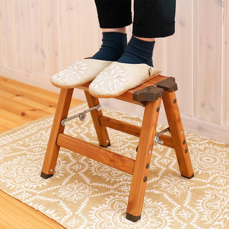 踏み台 1段 送料無料 木目調 折りたたみ アルミ 軽量 コンパクト おしゃれ オシャレ 子供 洗面台 庭 持ち運び ステップ台 ステップ スツール 脚立 モクリ 引出物