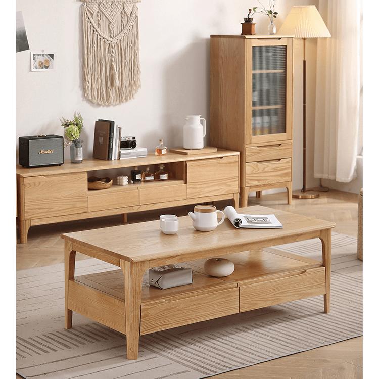 「幅120m」センターテーブル ローテーブル 収納 引き出し オーク材 天然木 北欧 : MUTUKI - 通販 - Yahoo!ショッピング