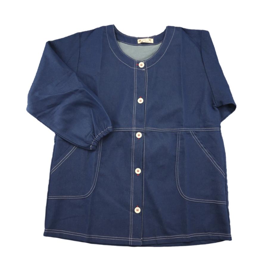 [三渡産業] デニム スモック 割烹着 保育士 エプロン H212-4 : h212-4 : 快適屋キャラエプ Yahoo!店 - 通販 - Yahoo!ショッピング