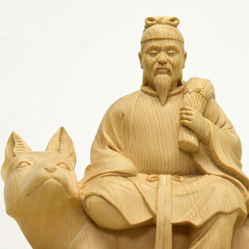 木彫り神像 桧木【稲荷神】 「宇迦之御魂神(うかのみたまかみ 木彫り神像 桧木【稲荷神】 「宇迦之御魂神(うかのみたまかみ