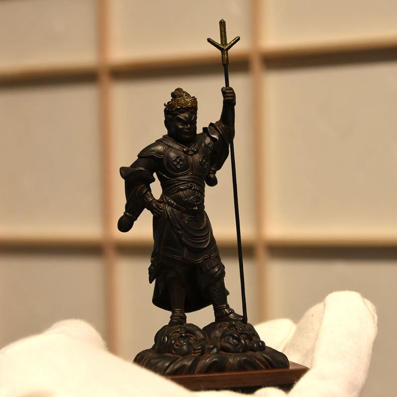 木彫り仏像 小仏【泥足毘沙門天】柘植 古美色 武将上杉謙信が愛 木彫り仏像 小仏【泥足毘沙門天】柘植 古美色 武将上杉謙信が愛