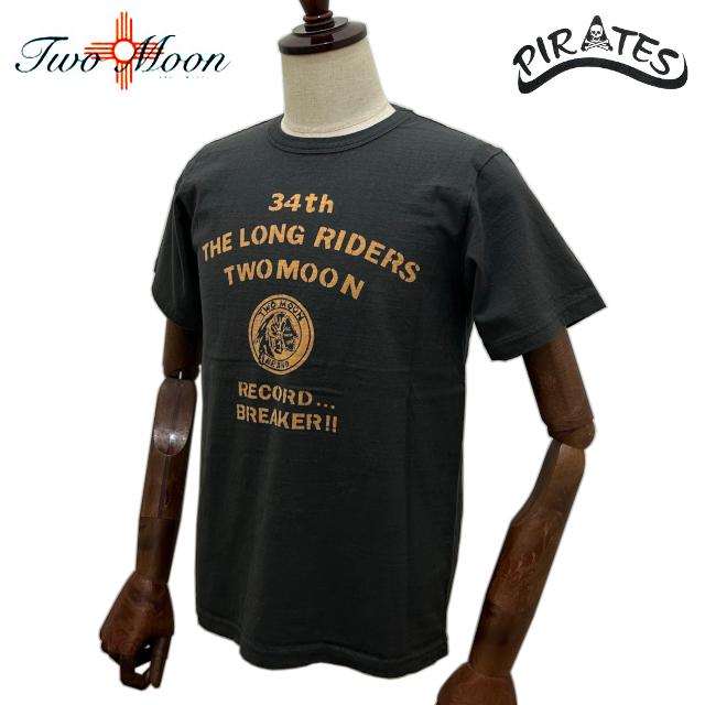 Two Moon TWO MOON トゥー・ムーン lot 20322 (チャコール 着抜染プリント) クルーネック 丸胴ボディ "34th ...