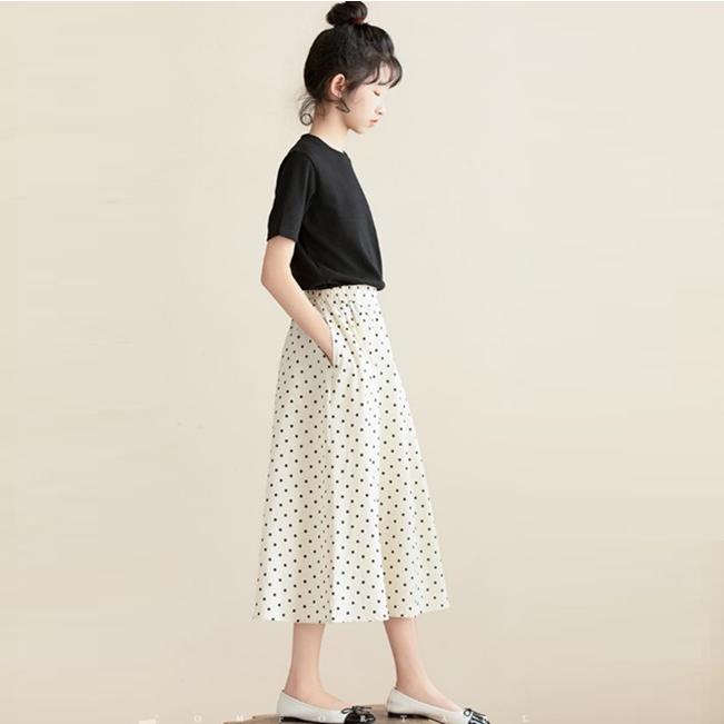 スカート ドット ミディ丈 コットン 140-170cm 高品質 韓国子供服 : 子ども服ヴェルデ - 通販 - Yahoo!ショッピング