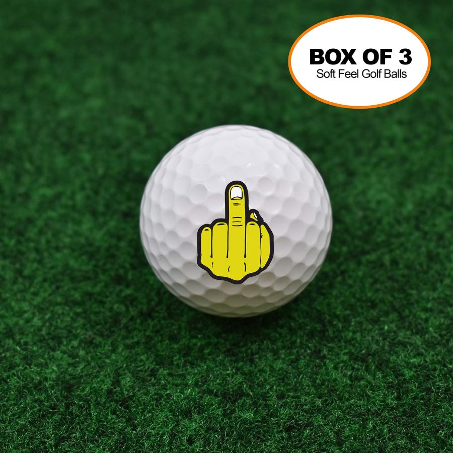 Andoji Middle Finger Funny Golf Balls - Soft Feel 3-Layer Urethane Pack ...