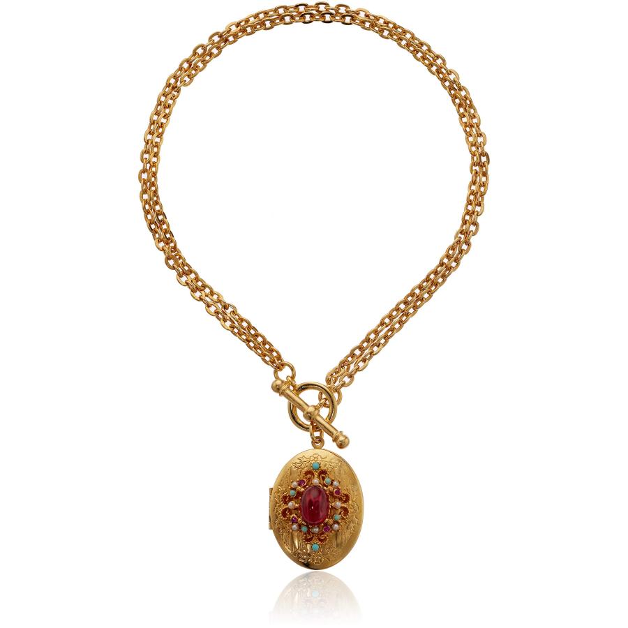 Ben Amun Jewelry 24k Gold Plated Made in New York Royal Locket Charm ...