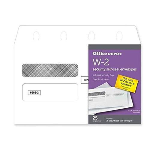 Office Depot Brand Double-Window Self-Seal Envelopes for 25 Employees W ...