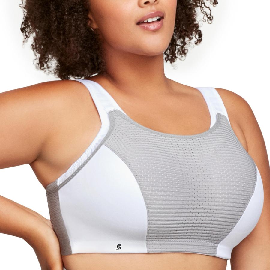 Full Figure Plus Size Custom Control Sports Bra Wirefree #1166 White/Gray 46C : かめよしエクスプレス - 通販 ...