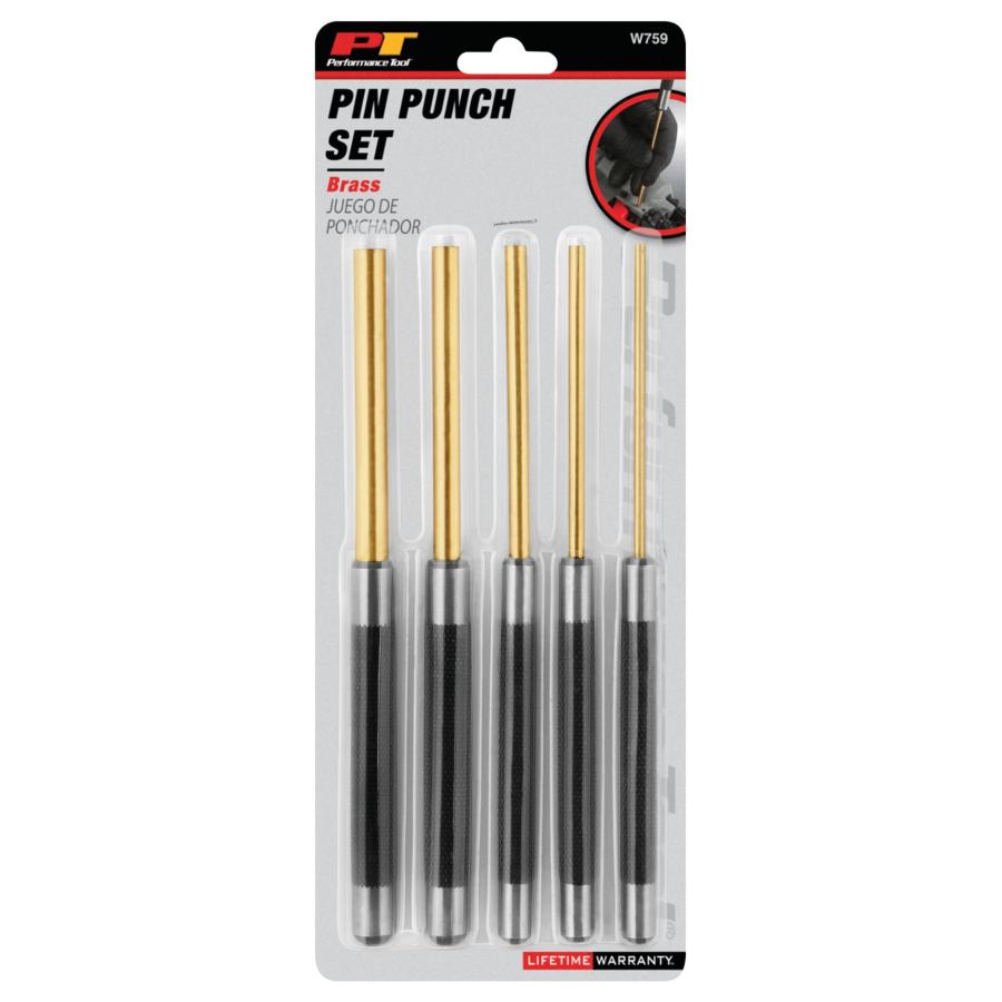 Performance Tool W759 Brass Roll Pin Punch Set to Remove Pins with ...