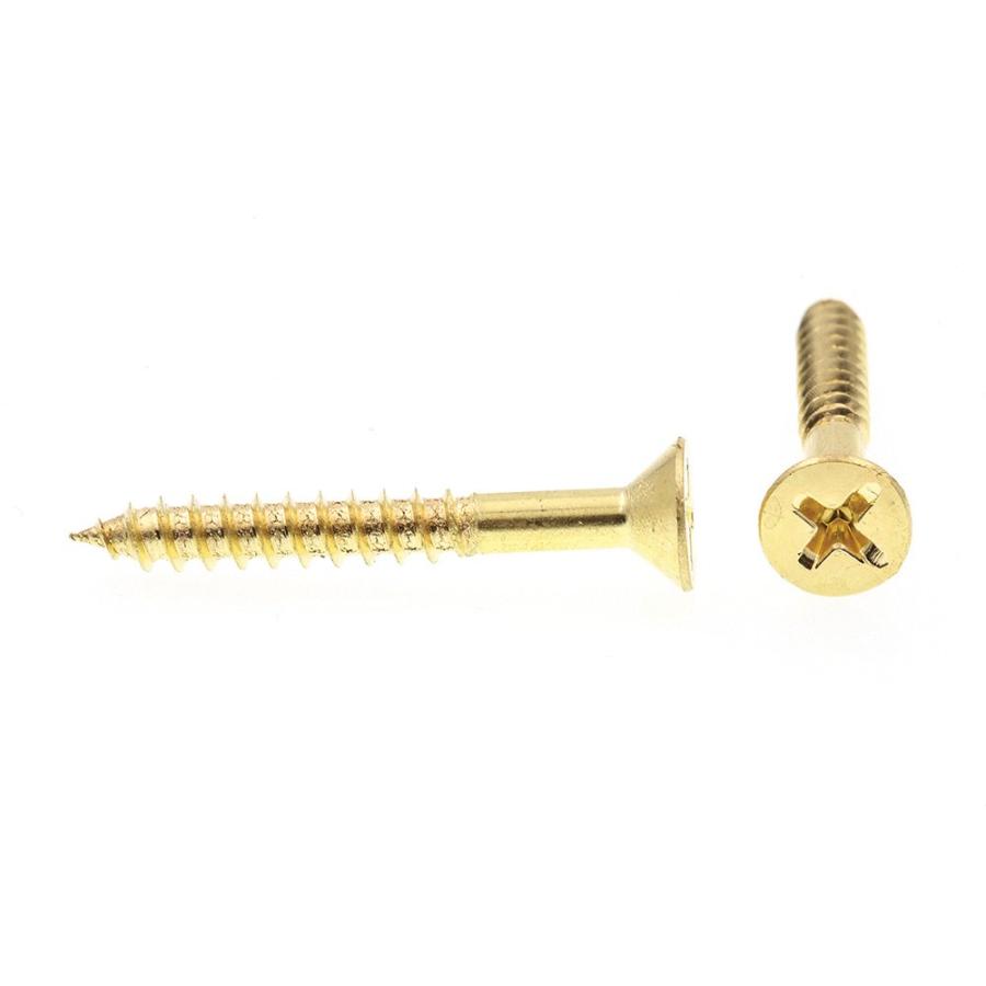 Prime-Line 9035717 Wood Screw Flat Head Phillips #10 X 1-1/2 in Solid Brass Pack of 100 ...