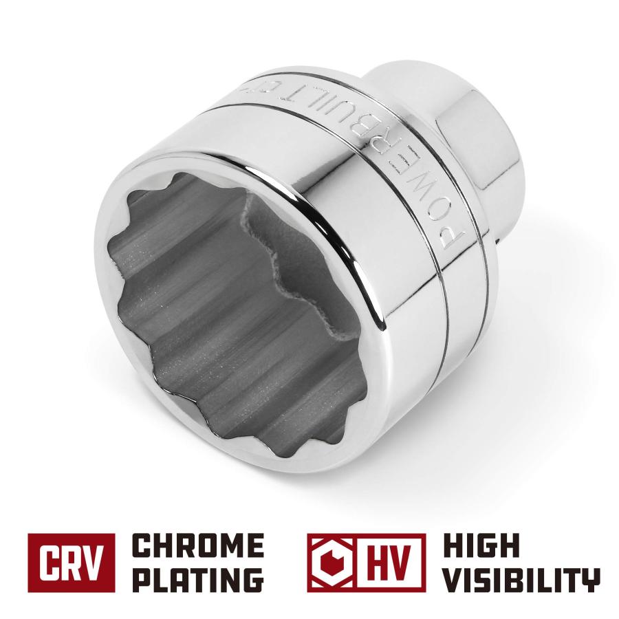 Powerbuilt 3/4-inch Drive 55mm Socket 12 Point Thin Wall Hex Strong ...
