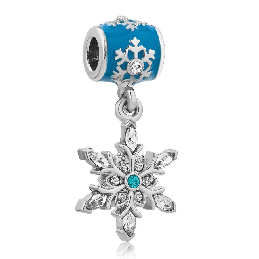 CharmSStory Snowflake Charms Blue Synthetic Crystal Dangle Beads for ...
